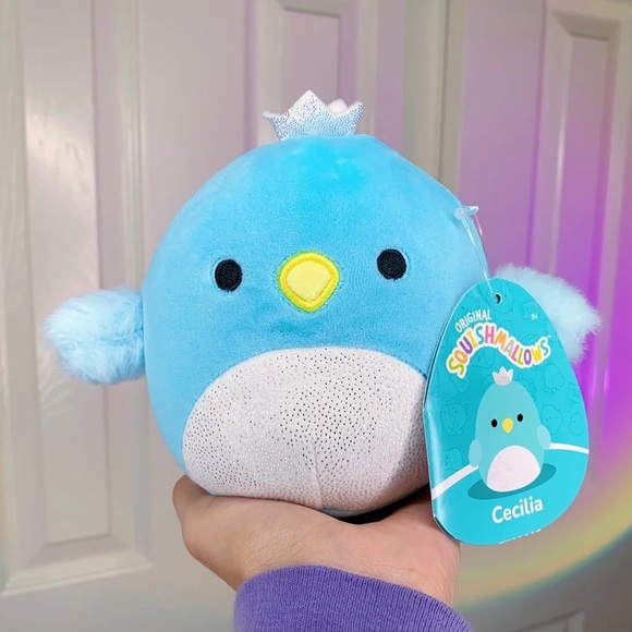 Squishmallows | Toys | Rare 5 Cecilia The Swan Blue Bird W Silver Crown ...